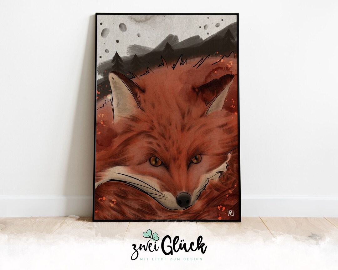 Kunstdruck Fuchs Illustration Fuchs Poster Fuchs Fine Art Print ...