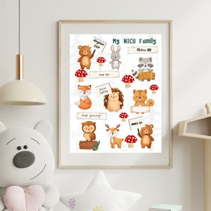 Neonatal Intensive Care Unit My NICU Family Printable Woodland ...