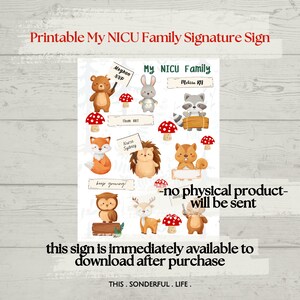Neonatal Intensive Care Unit My NICU Family Printable Woodland ...