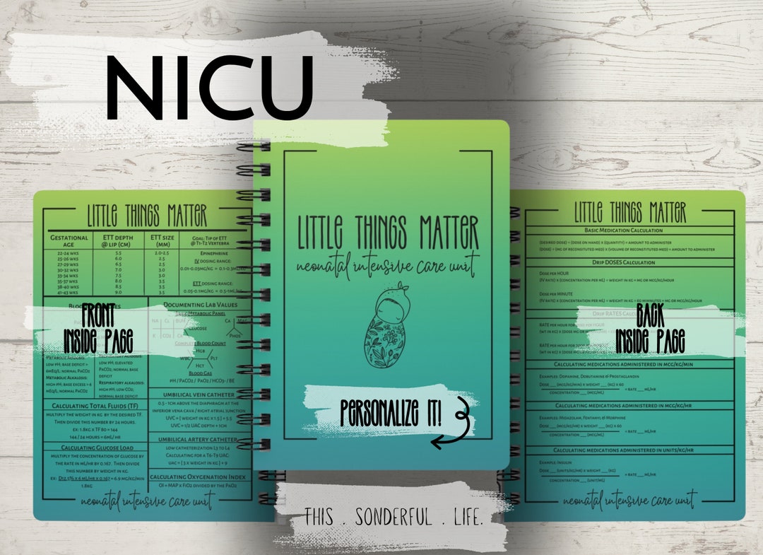 Personalized NICU Nurse Neonatal Intensive Care Unit RN Spiral Bound ...