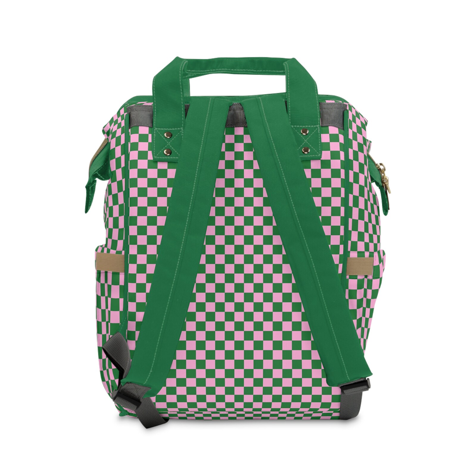 Baby Diaper Backpack Bag Pink Kelly Green Checkered Checkerboard Multi ...