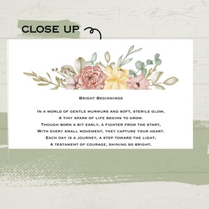 NICU Mom Family Neonatal Intensive Care Unit Printable Poem Preemie ...