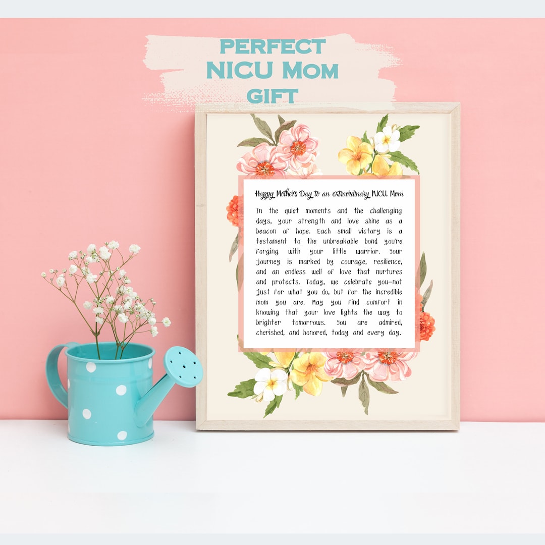 NICU Mom Mother's Day Message Printable Art Neonatal Intensive Care ...