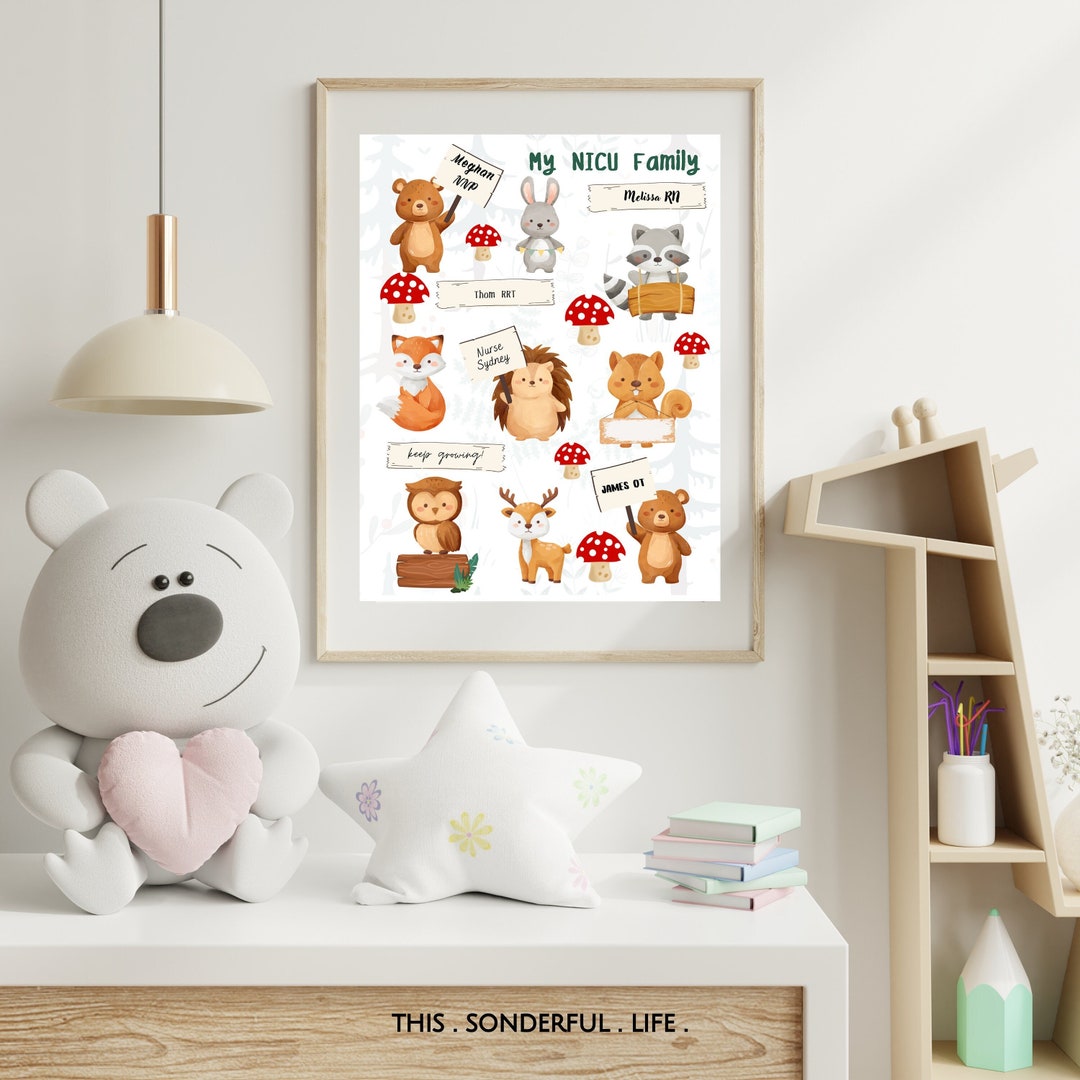 Neonatal Intensive Care Unit My NICU Family Printable Woodland ...