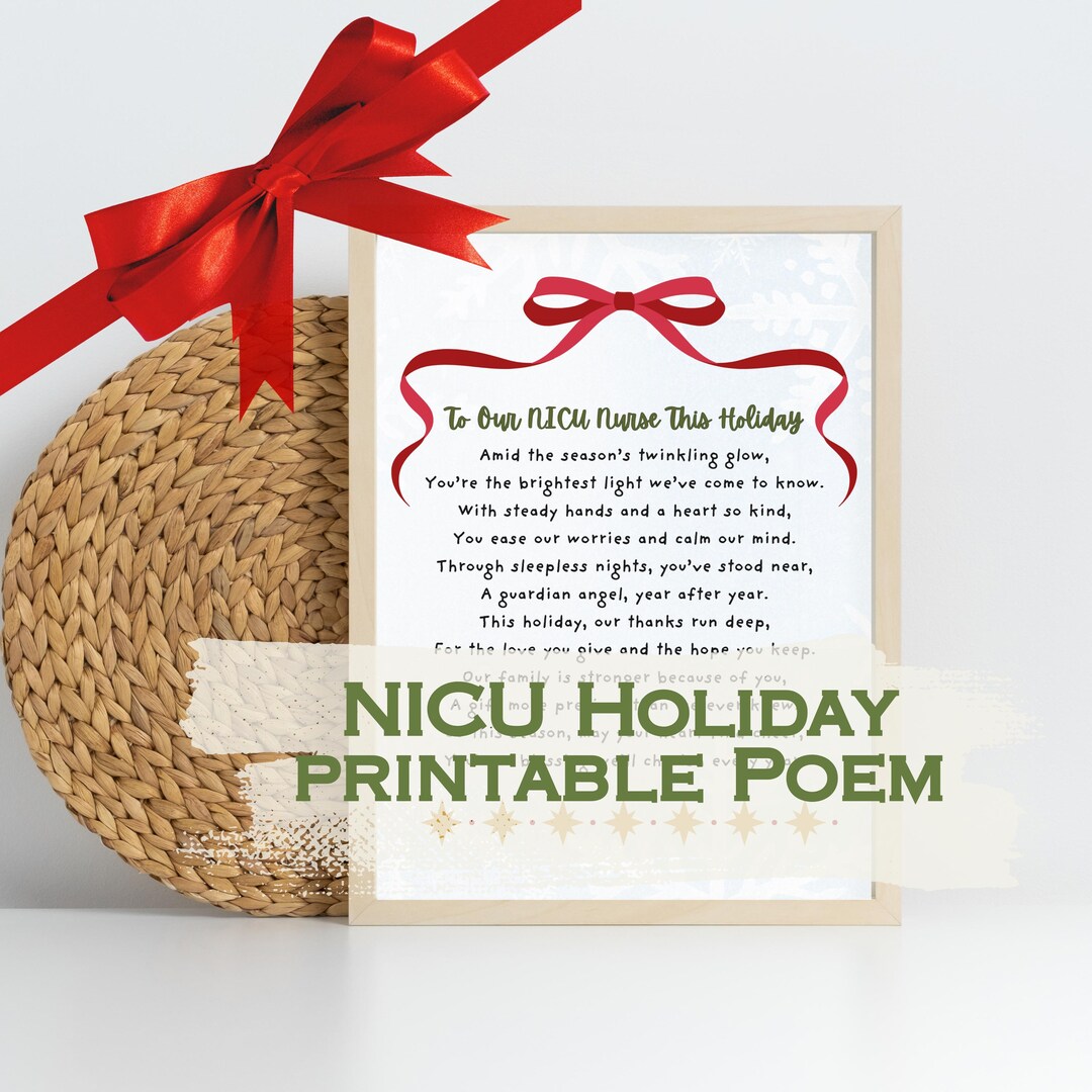 Gift for NICU Nurse Christmas Holiday Last Minute Instant Download ...
