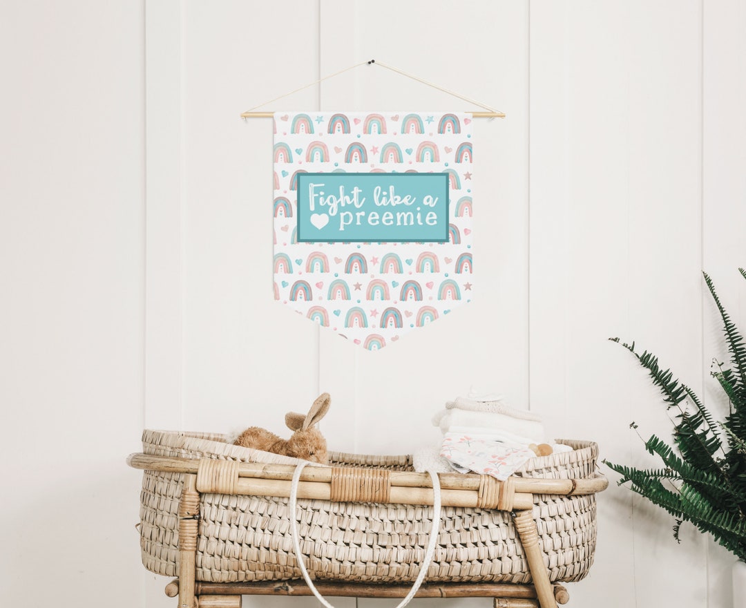 NICU Fight Like a Preemie Pennant Neonatal Intensive Care Unit Rainbow ...