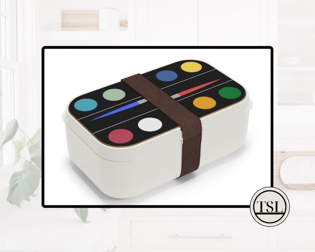 Bento Lunch Box Set With Cutlery Artist Watercolor Paint Brushes ...