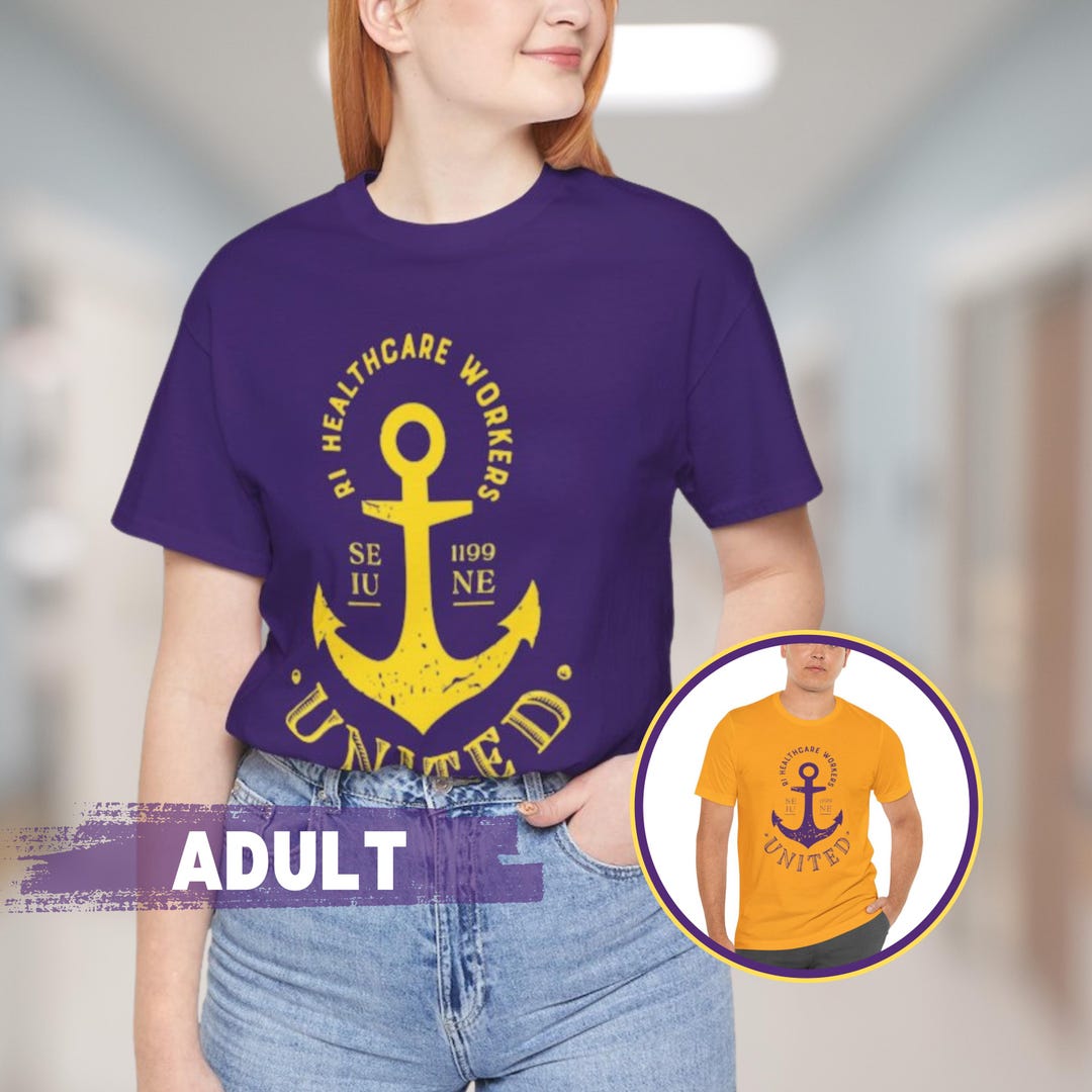 1199SEIU Union RI Anchor Pro Healthcare Union Purple Gold Adult Unisex ...
