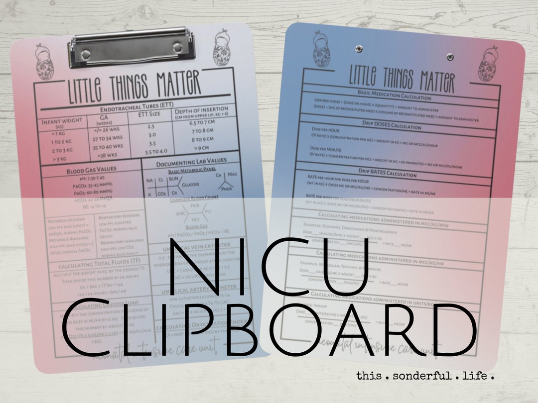 Neonatal Intensive Care Unit Clipboard NICU RN Resources Nurse Report ...