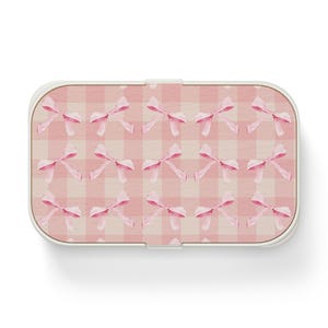 Coquette Pink Ribbon Bows Bento Lunch Box Set With Cutlery Coquette ...
