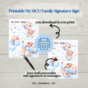 Neonatal Intensive Care Unit Printable Blue My NICU Family Certificate ...