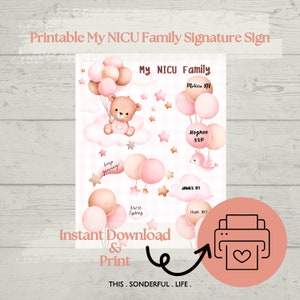 Neonatal Intensive Care Unit Printable Pink My NICU Family Certificate ...