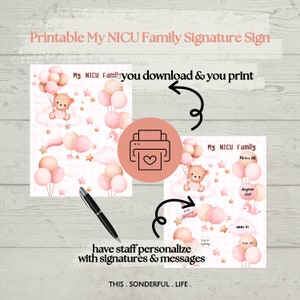 Neonatal Intensive Care Unit Printable Pink My NICU Family Certificate ...