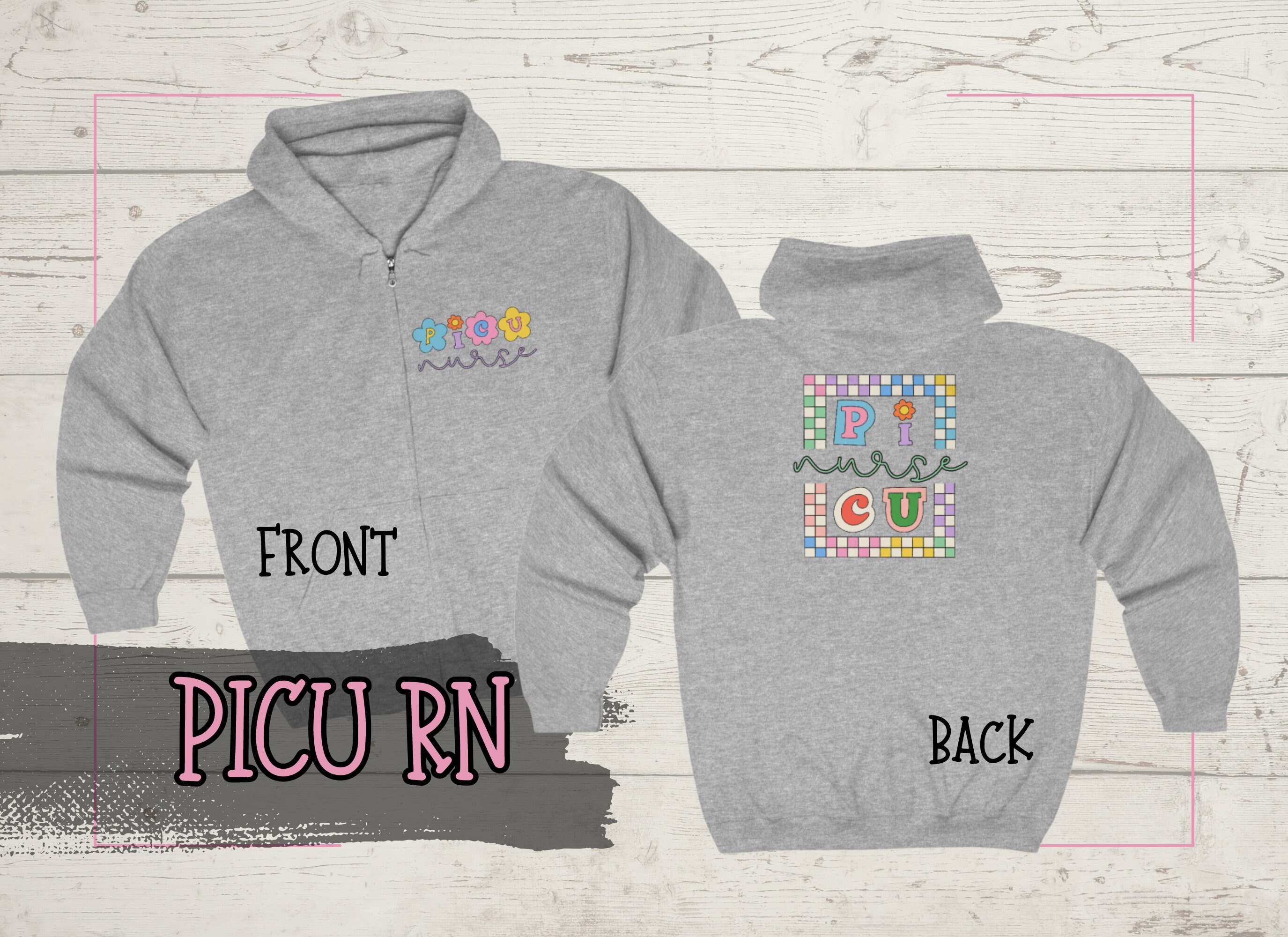 PICU Nurse Zip up Hoodie / Pediatric Intensive Care Unit RN / - Etsy