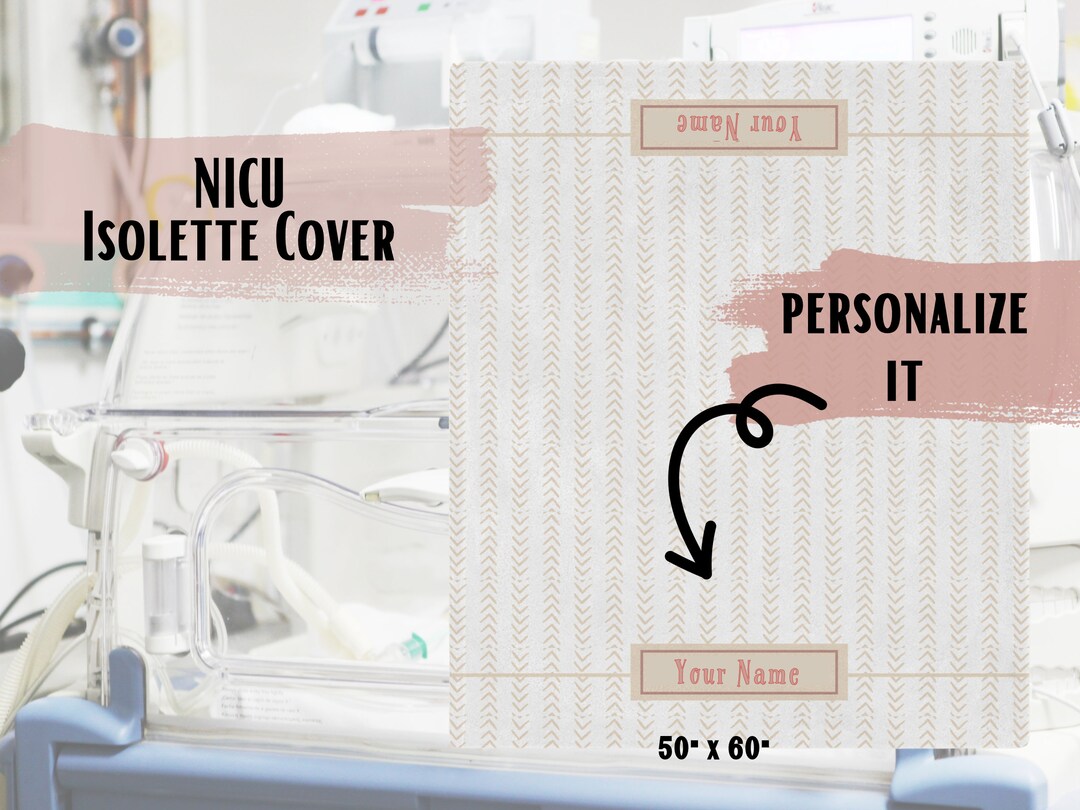 NICU Personalized Pink Neutral Herringbone Neonatal Intensive Care Unit ...