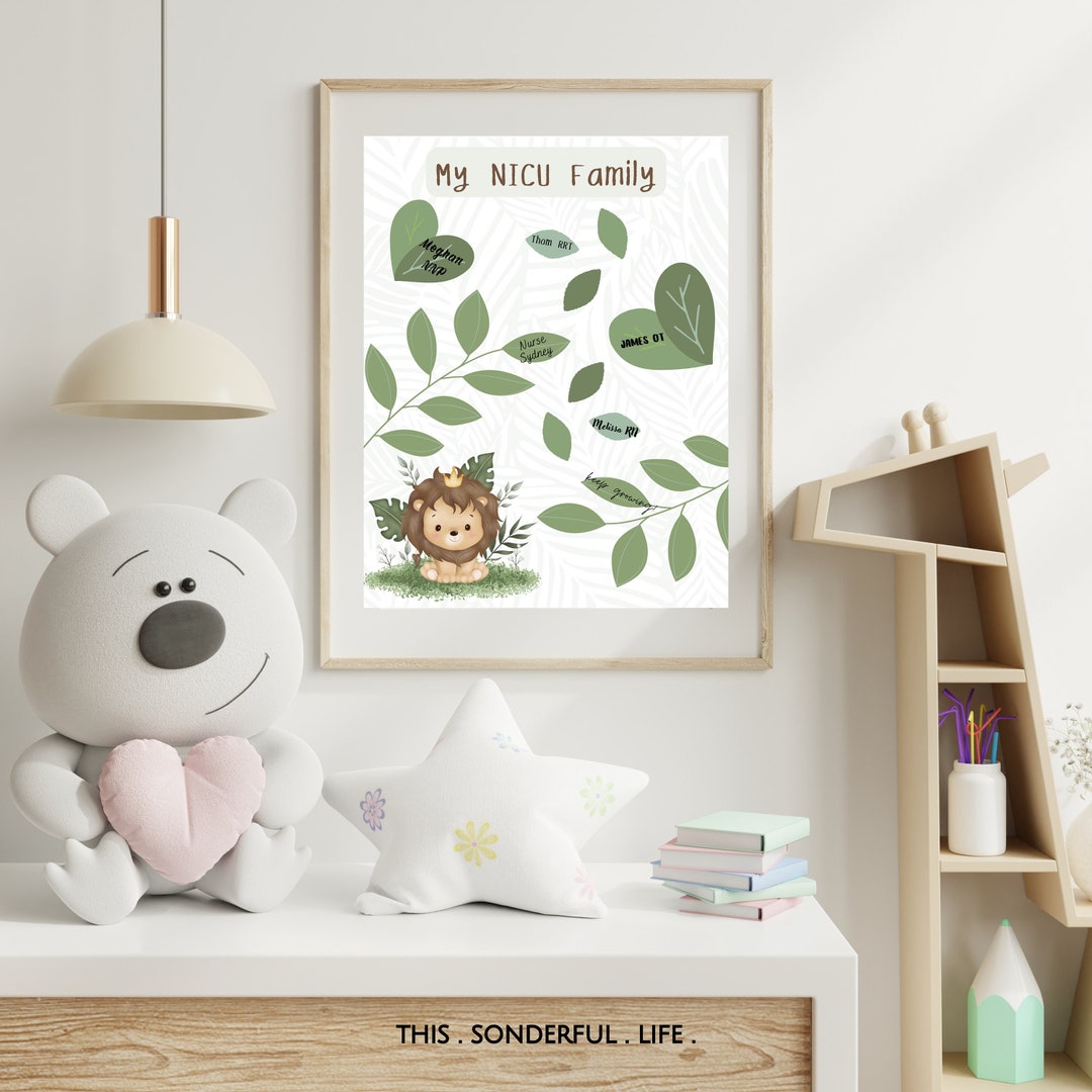 Printable Jungle My NICU Family Certificate Sign Neonatal Intensive ...