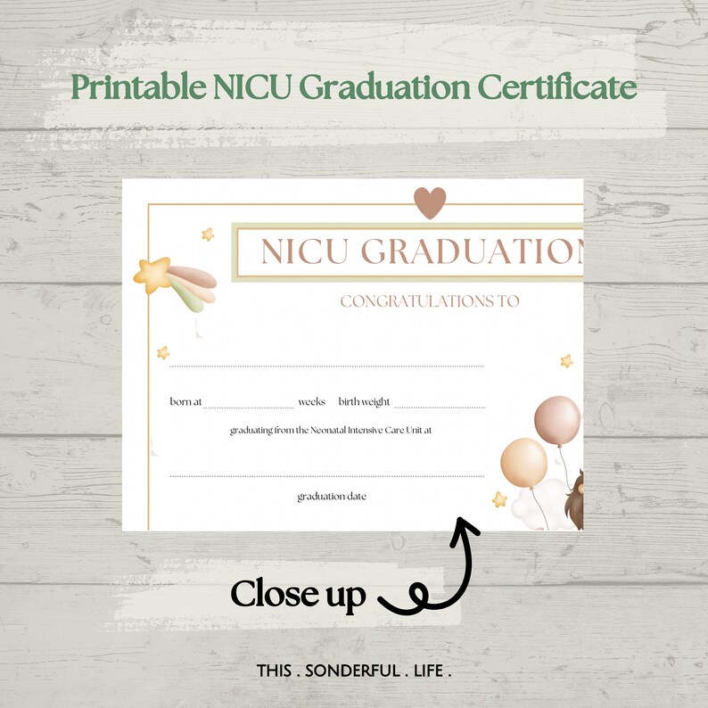Personalized NICU Graduation Certificate Jungle Sign Neonatal Intensive ...