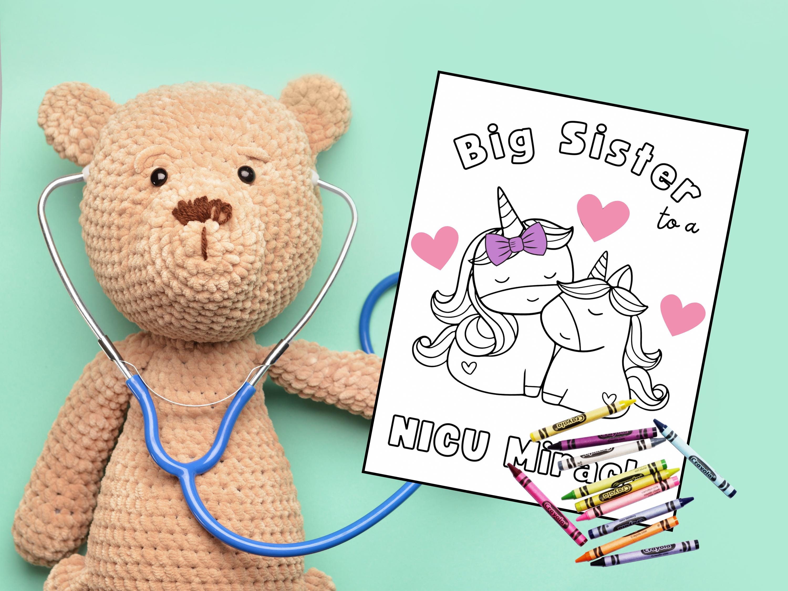 NICU Sibling Big Sister Neonatal Intensive Care Unit Printable Coloring ...