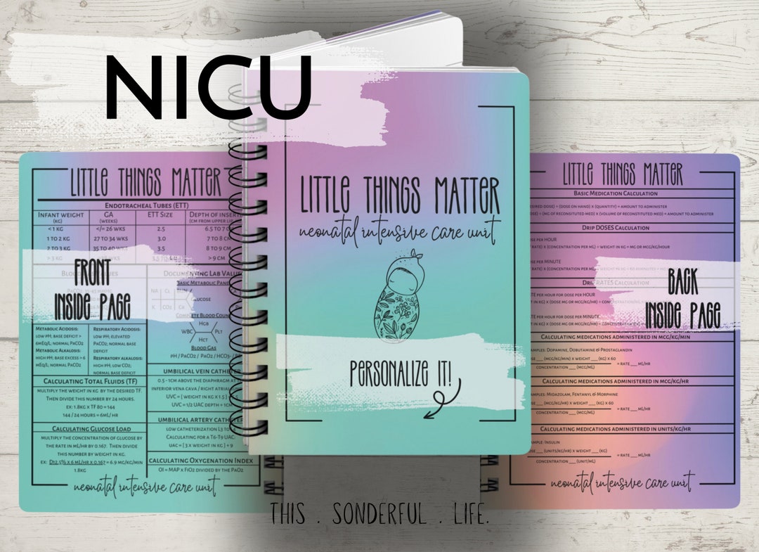 Personalized NICU Nurse Neonatal Intensive Care Unit RN Spiral Bound ...