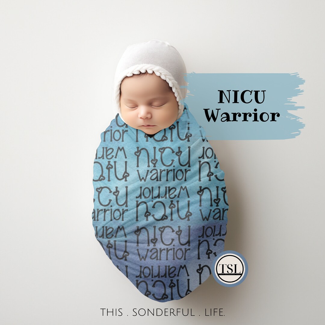 NICU Warrior Neonatal Intensive Care Unit Newborn Baby Swaddle Blanket ...