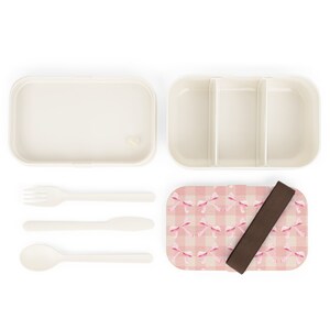 Coquette Pink Ribbon Bows Bento Lunch Box Set With Cutlery Coquette ...