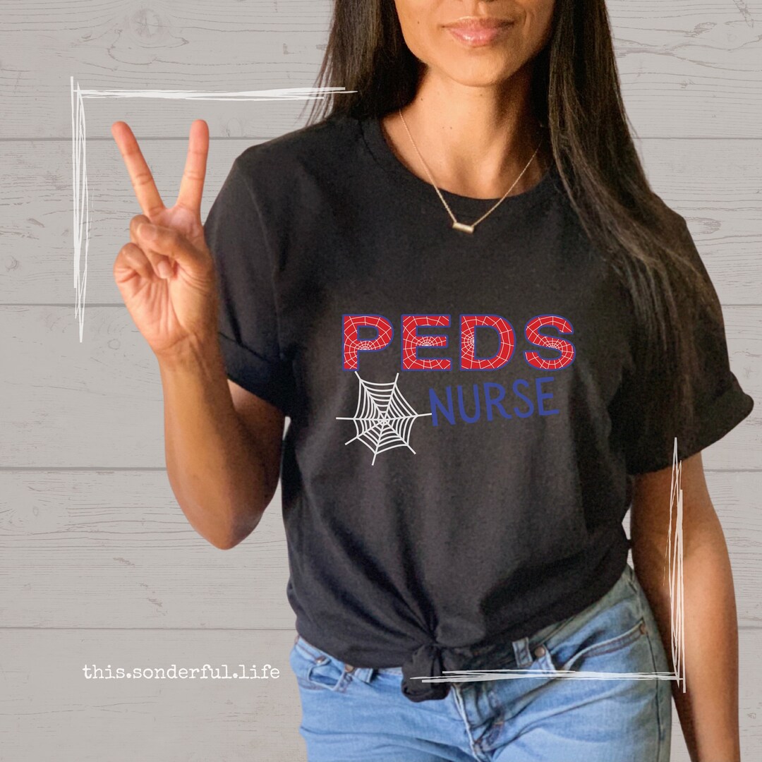 Pediatric Nurse RN Tee Spider Peds T-shirt Pedi RN Pediatric Intensive ...