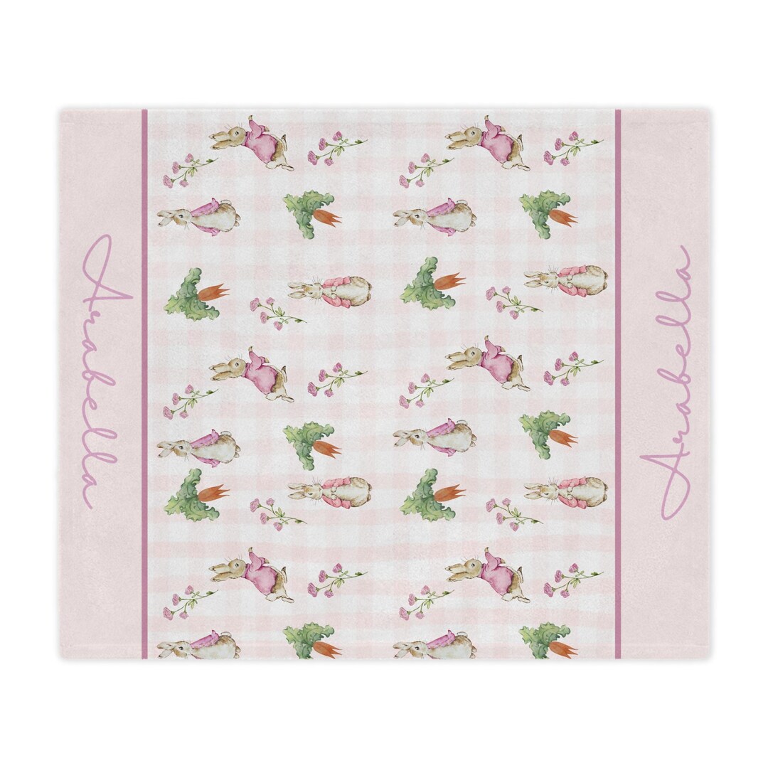 Arabella Pink Rabbit NICU Incubator Blanket Giraffe Isolette Blanket ...
