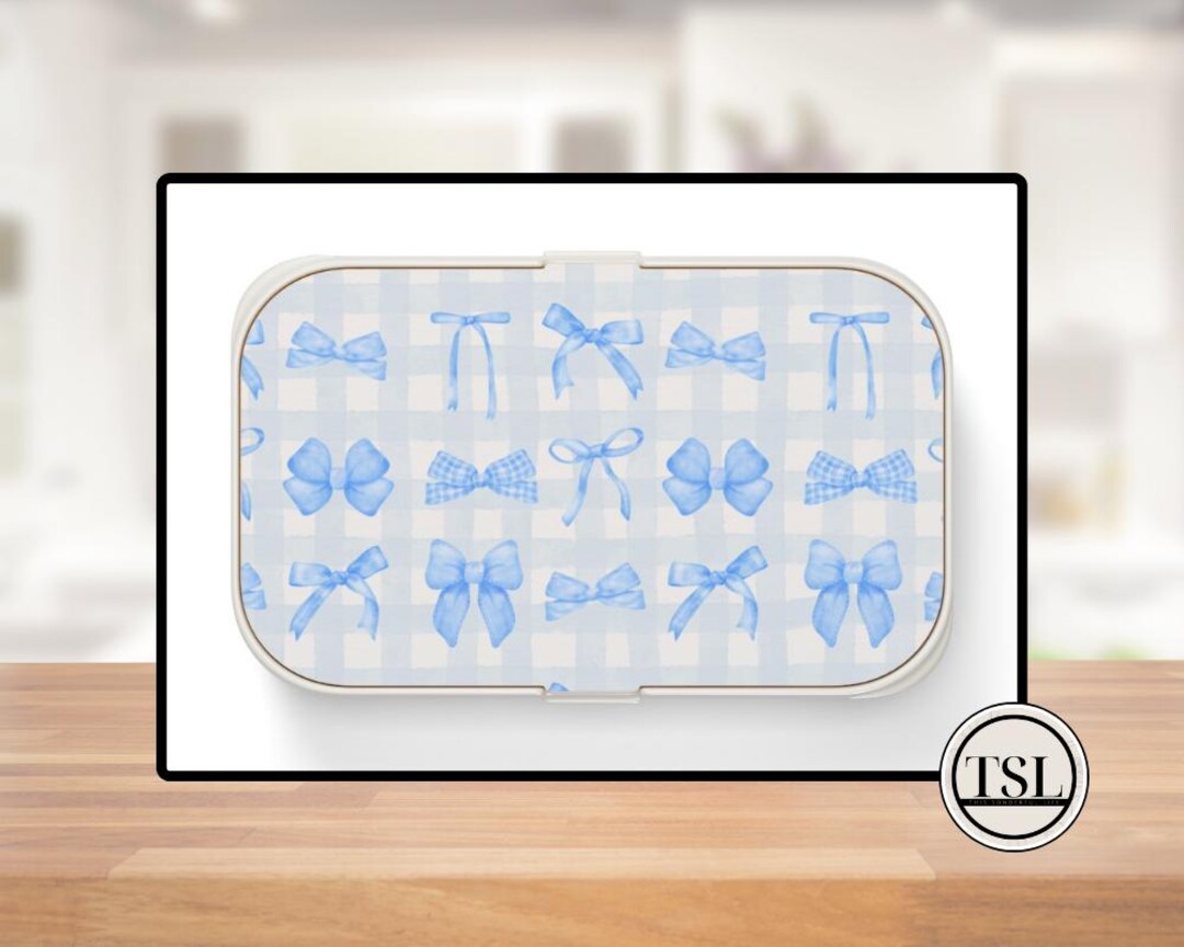 Coquette Light Blue Ribbon Bows Bento Lunch Box Set With Cutlery ...