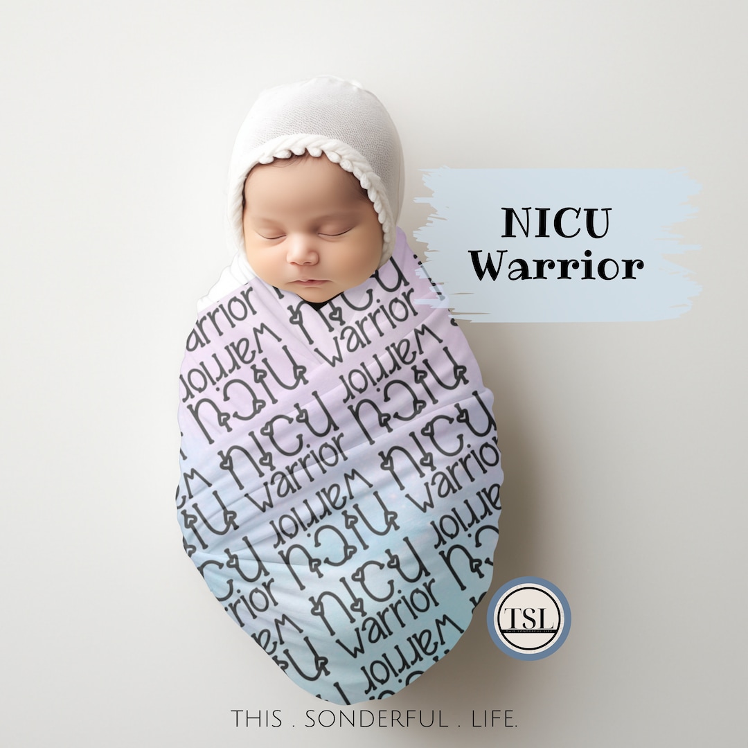 NICU Neonatal Intensive Care Unit Warrior Baby Swaddle Blanket NICU ...