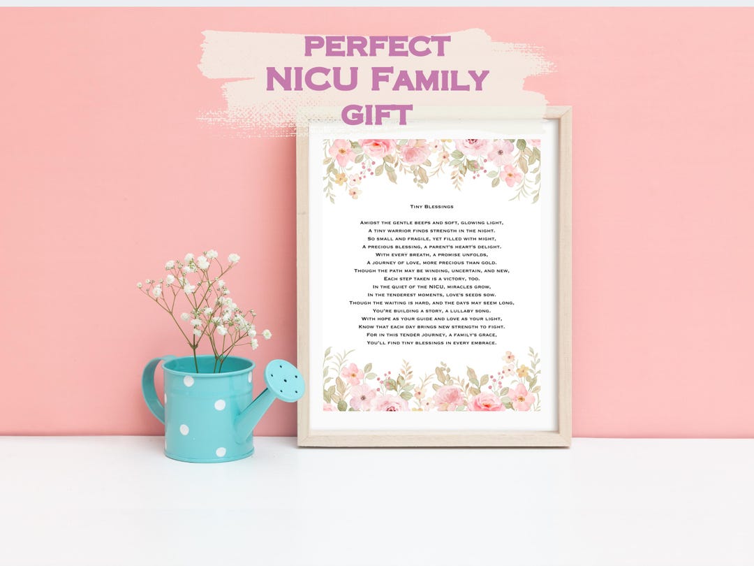 NICU Mom Family Neonatal Intensive Care Unit Printable Poem Preemie ...