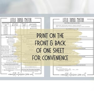 NICU Neonatal Intensive Care Unit Nurse RN Resources Printable Quick ...