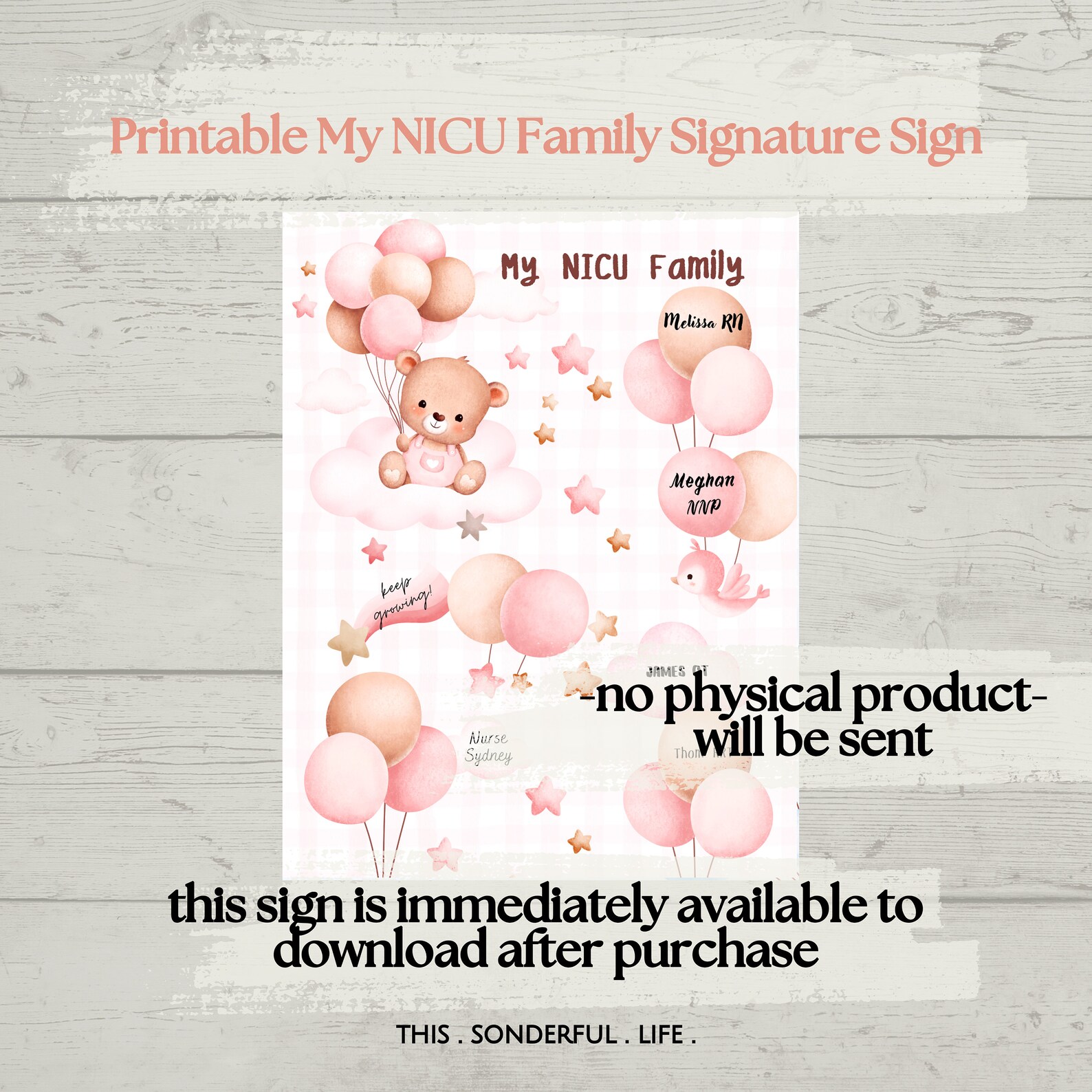 Neonatal Intensive Care Unit Printable Pink My NICU Family Certificate ...