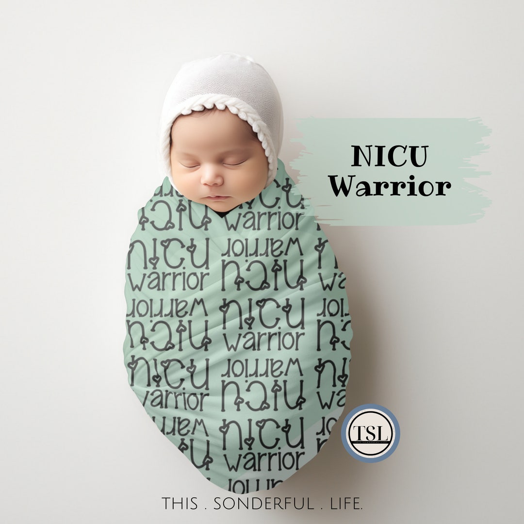 NICU Neonatal Intensive Care Unit Warrior Newborn Baby Swaddle Blanket ...