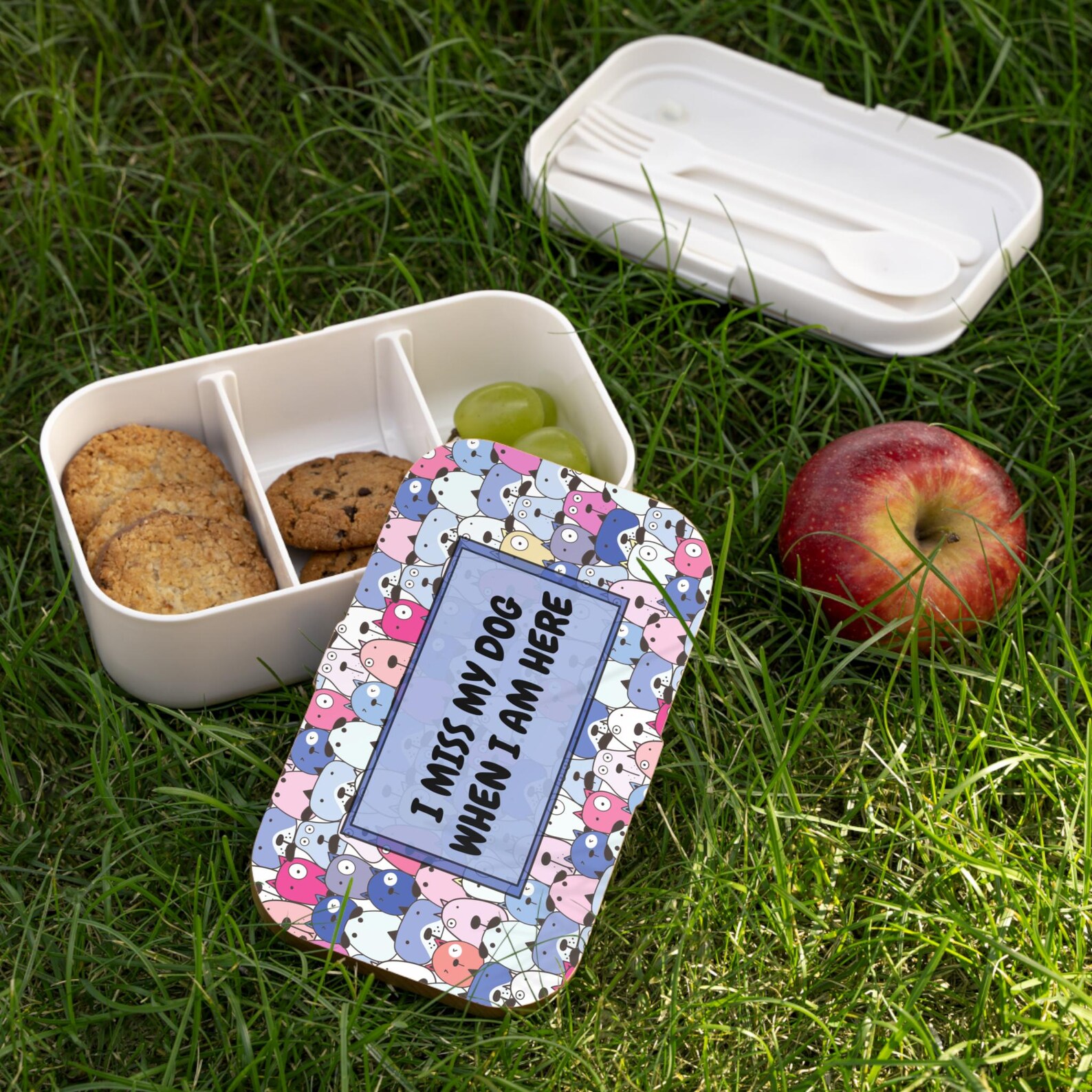 Bento Lunch Box Set With Cutlery for Adult and Kids New Dog Mom & Dad ...