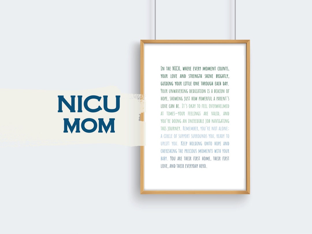 NICU Mom Printable Encouragement Art Neonatal Intensive Care Unit ...