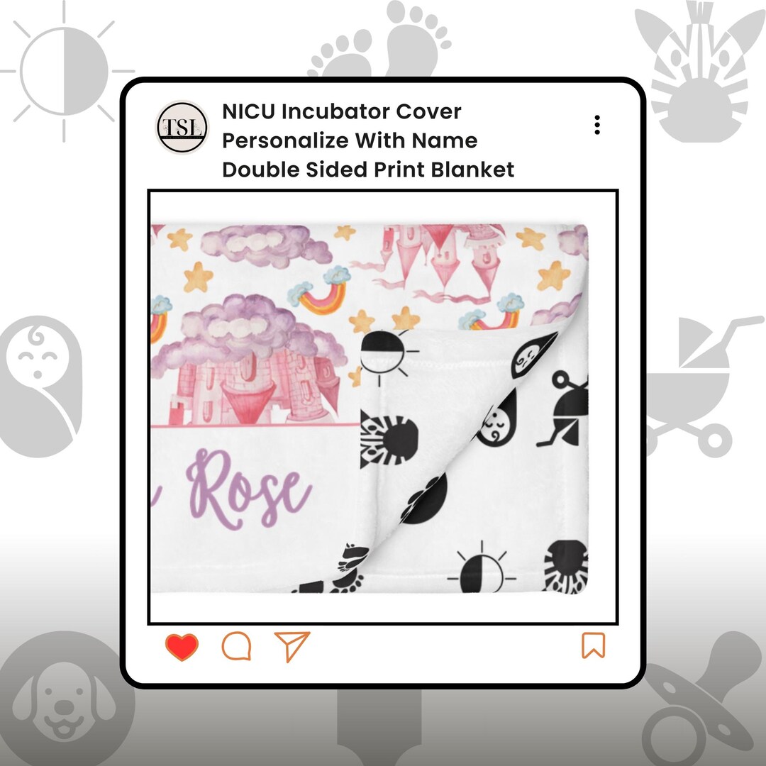 Personalized NICU Incubator Two Sided Blanket Cover Premature Baby ...