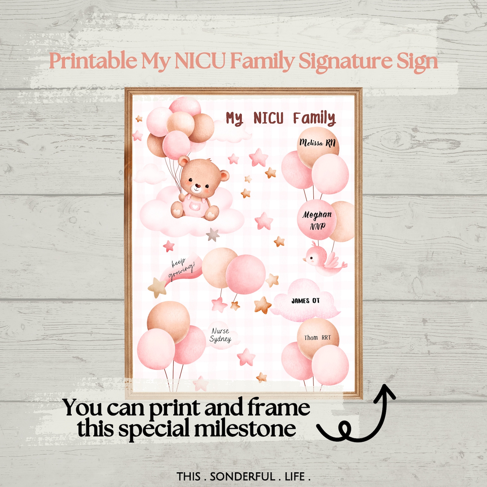 Neonatal Intensive Care Unit Printable Pink My NICU Family Certificate ...
