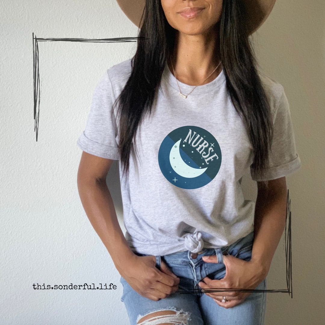 Night Shift Nurse T-shirt Full Moon Overnight 3rd Shift RN New Graduate ...