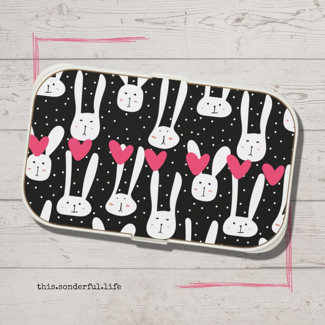 Bento Lunch Box Set With Cutlery Black and White Bunnies Perfect Easter ...