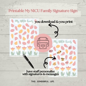Neonatal Intensive Care Unit Printable My NICU Family Certificate Sign ...