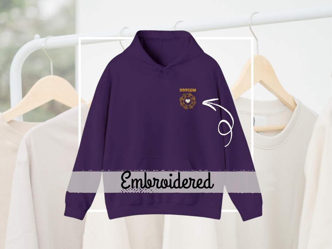 Embroidered Adult Hoodie 1199SEIU Pro Healthcare Union Unisex Pullover ...