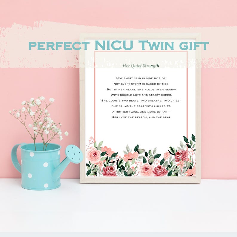 NICU Twins Mom Family Neonatal Intensive Care Unit Printable Poem Twin ...