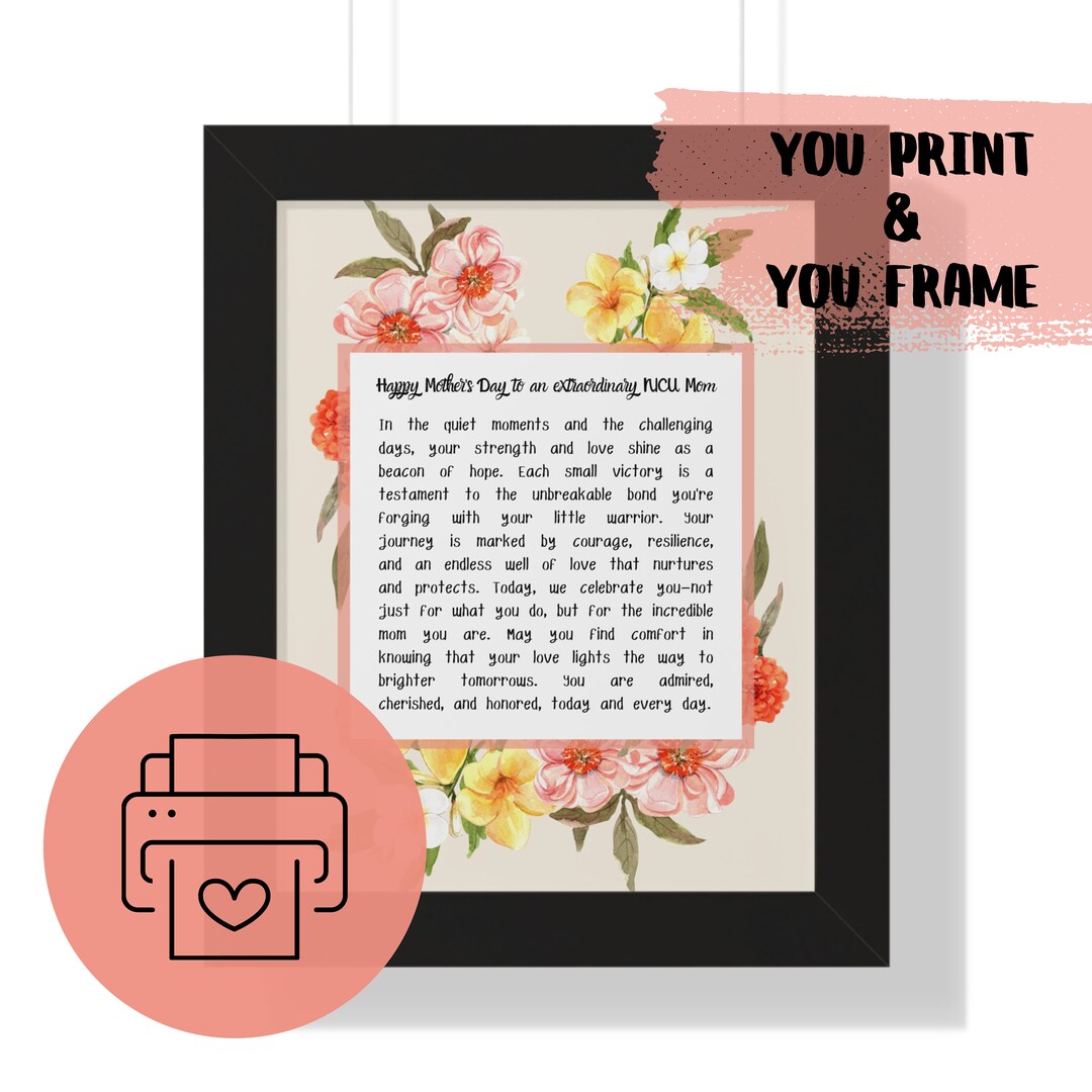 NICU Mom Printable Encouragement Art Neonatal Intensive Care Unit ...