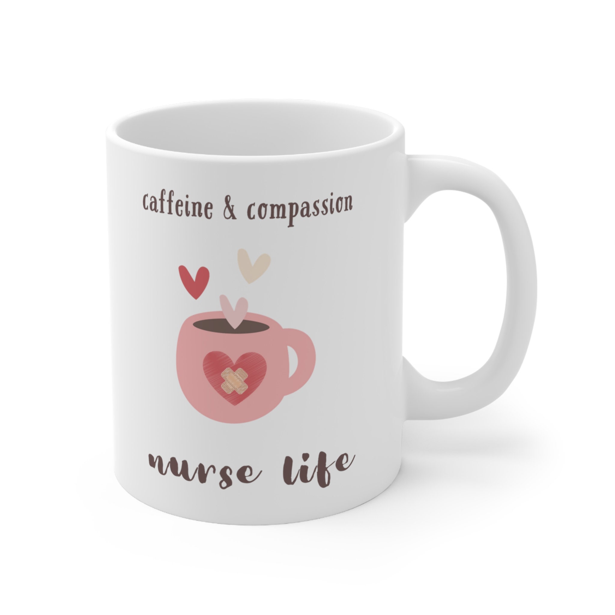Caffeine & Compassion Nurse Life Ceramic Coffee Mug 11oz RN ...