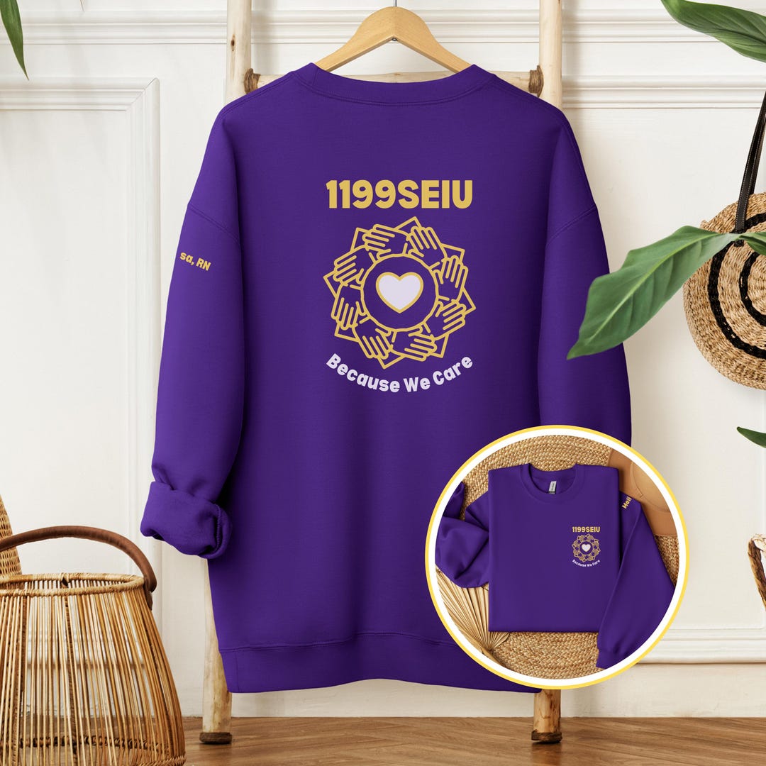 Adult Personalized 1199SEIU Name Credentials Union Custom Left Sleeve ...