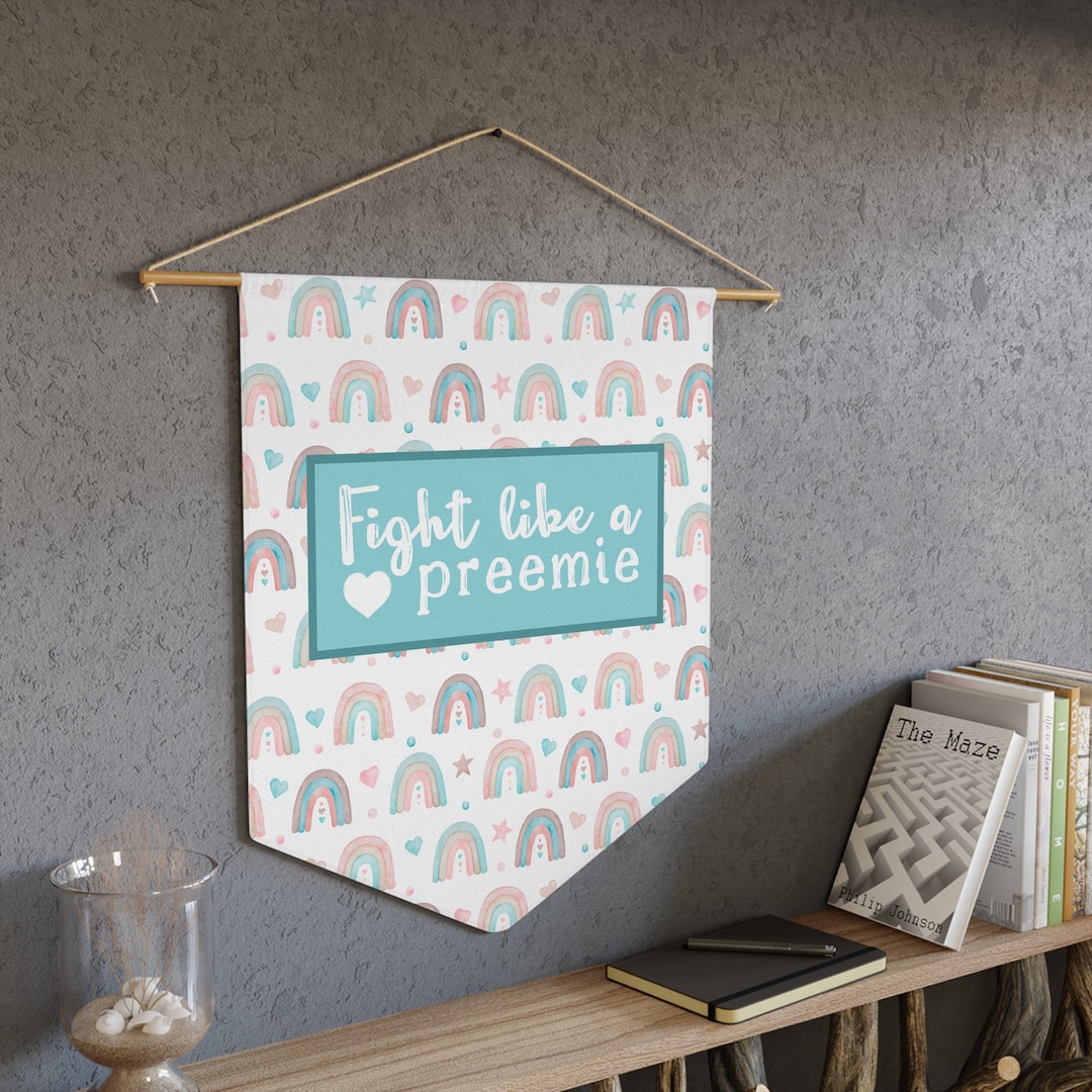 NICU Fight Like a Preemie Pennant Neonatal Intensive Care Unit Rainbow ...