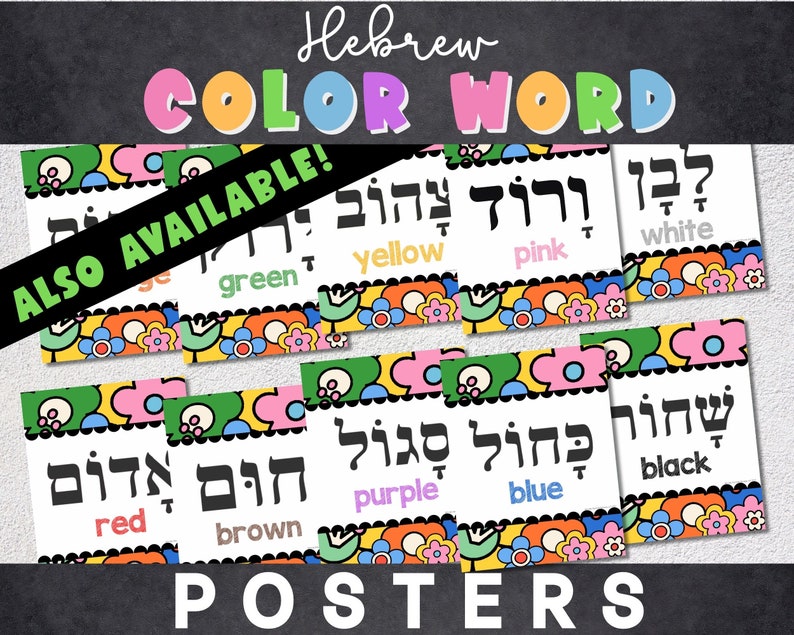 Alphabet in Hebrew Hebrew Alphabet Posters Jewish Classroom Decor ...
