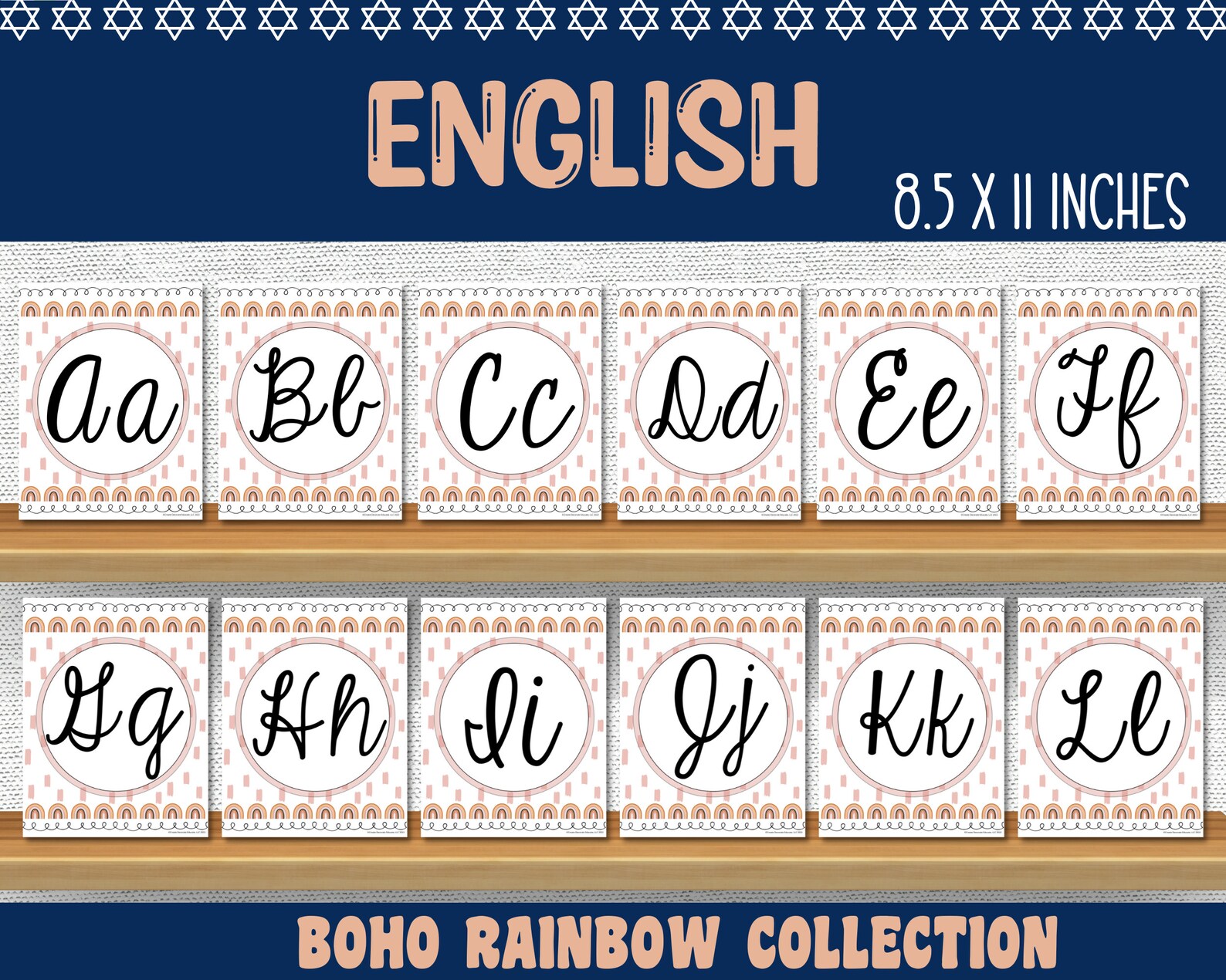 Cursive Hebrew Alphabet Posters | Jewish Classroom | Hebrew School ...