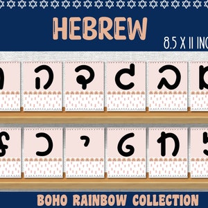 Cursive Hebrew Alphabet Posters | Jewish Classroom | Hebrew School ...