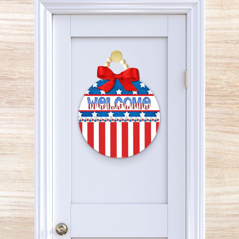 Patriotic Classroom Decor Name Sign for Teachers-red White Blue Welcome ...